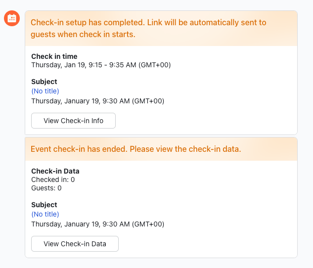 Use check-in for events