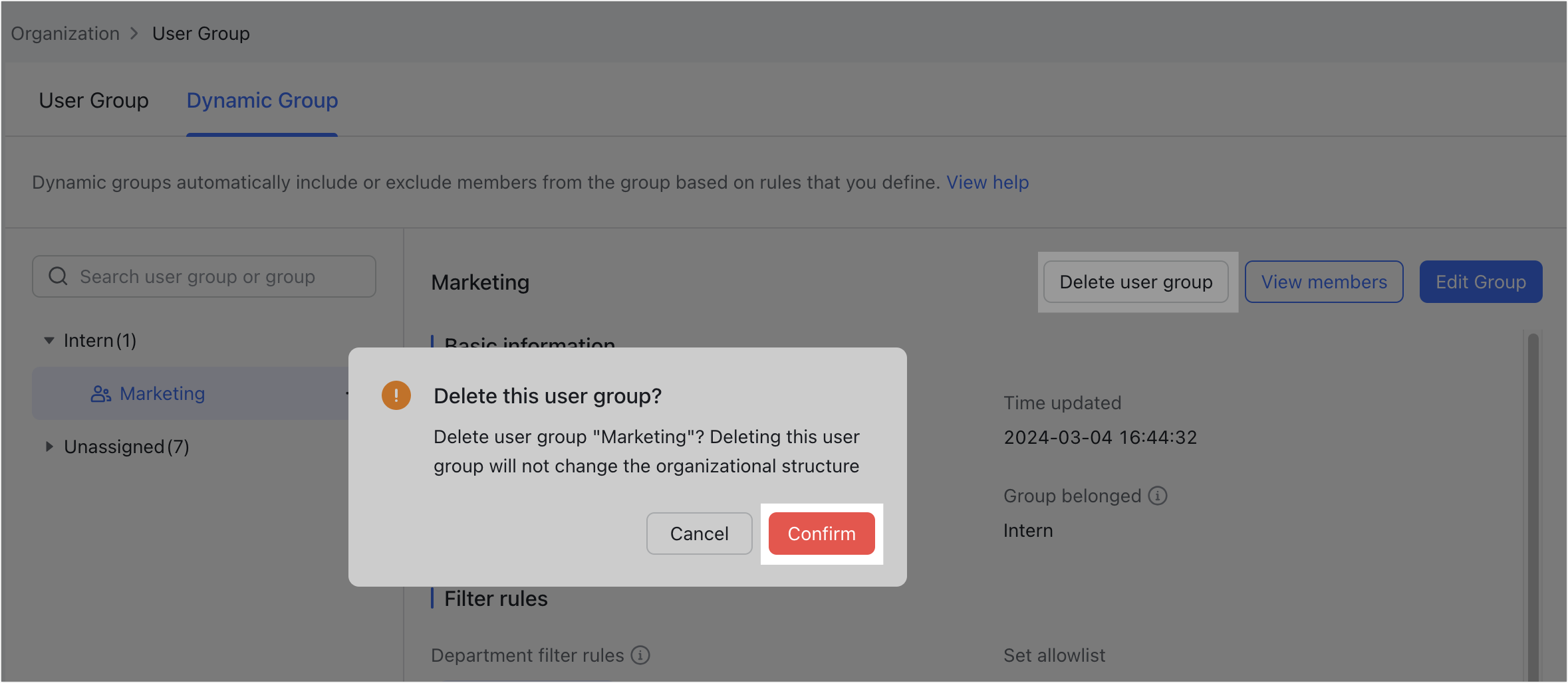 Admin | Configure dynamic groups
