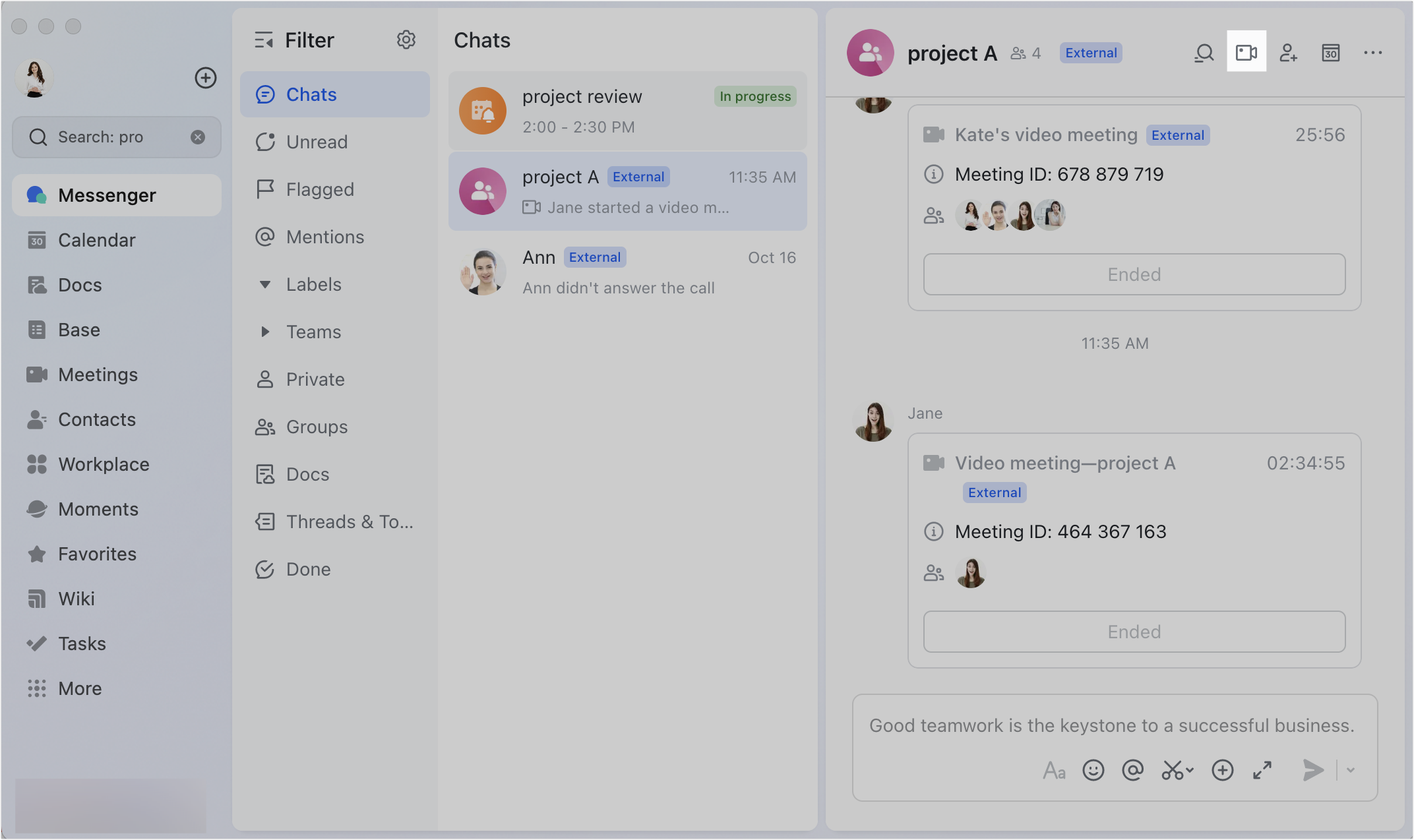 Start or join calls and video meetings