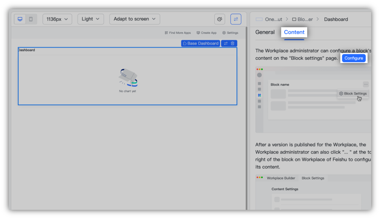 Use the Base Dashboard block
