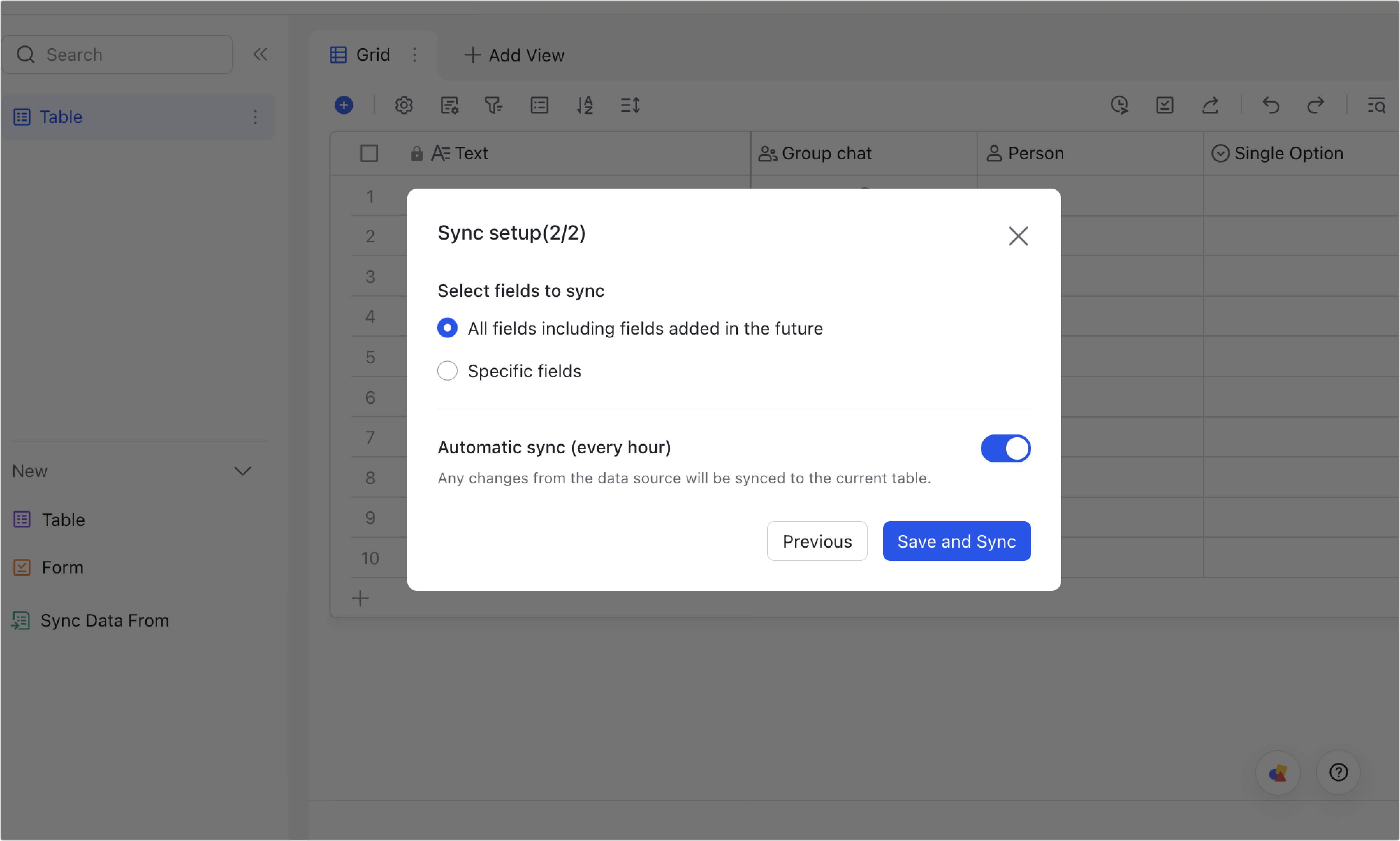 Sync data between bases
