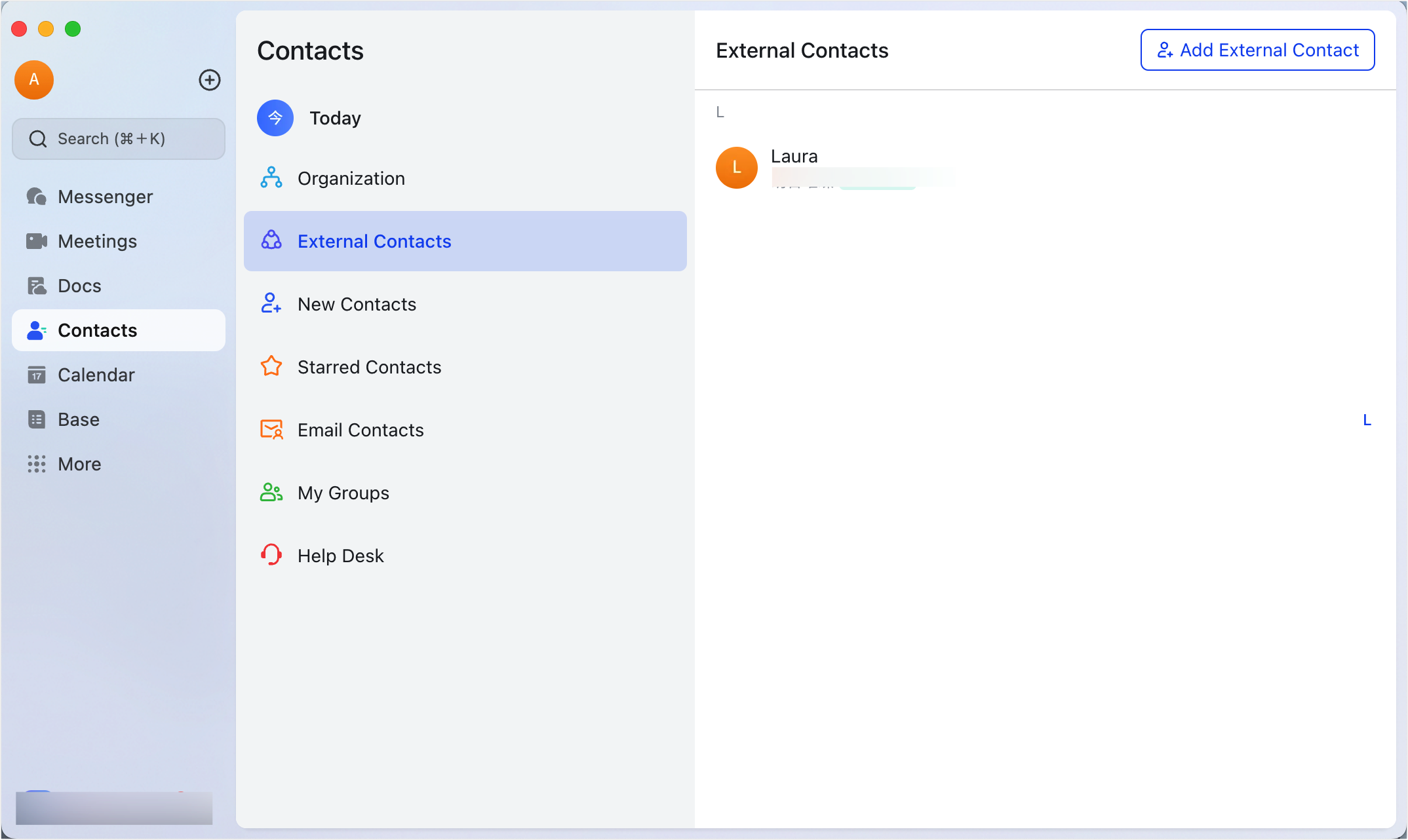 Add or delete external contacts