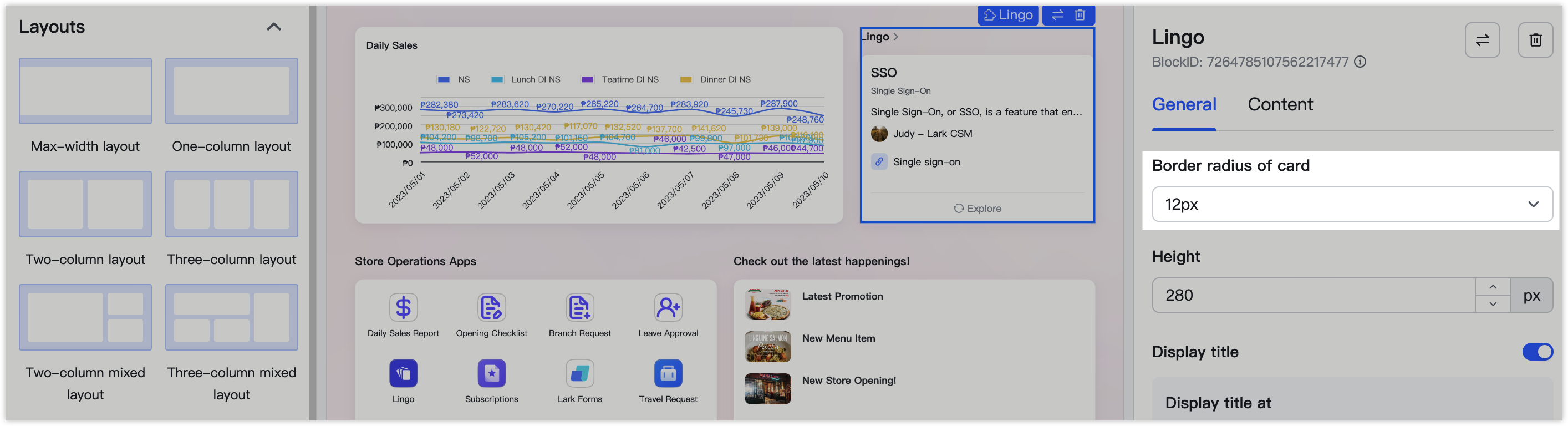 Add a Lingo Block to Workplace