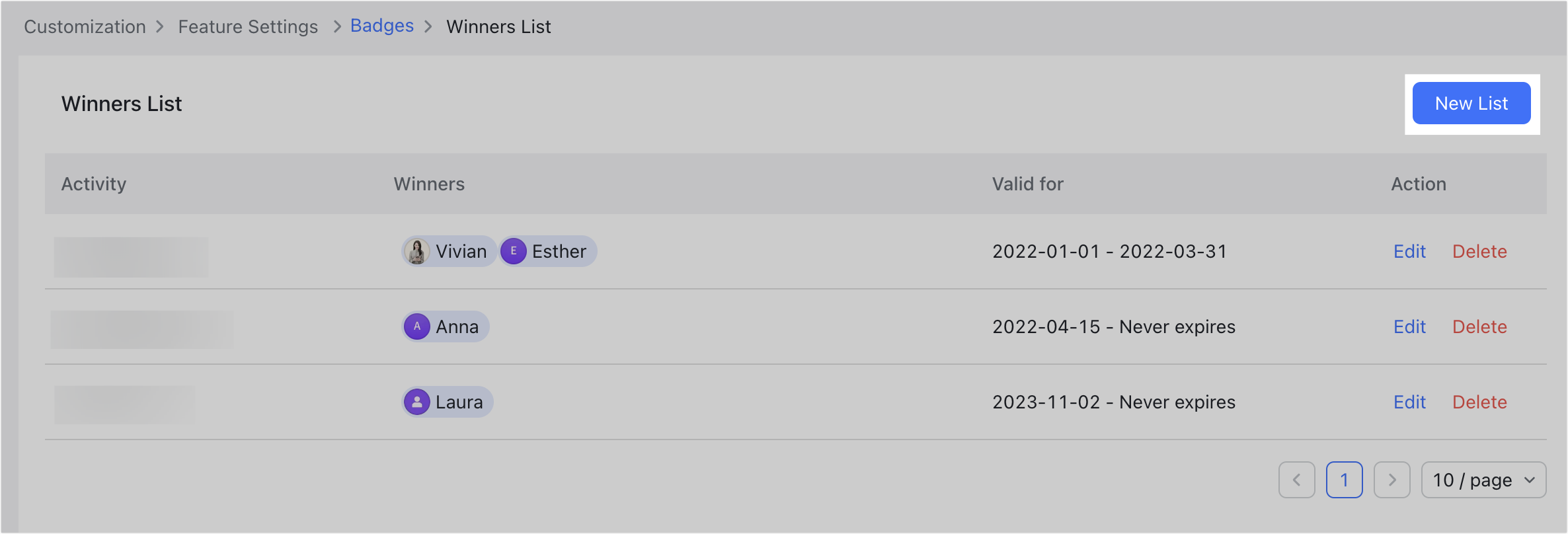 Admin | Upload and manage badges
