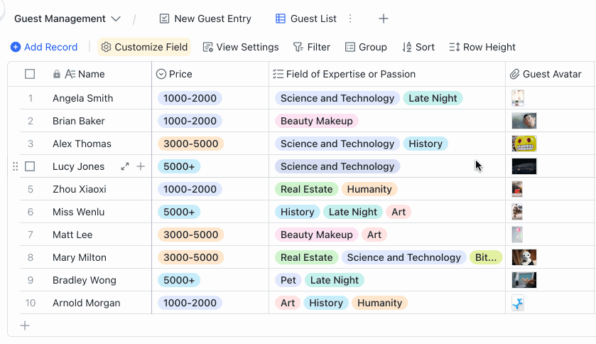 Use single and multiple option fields in Base