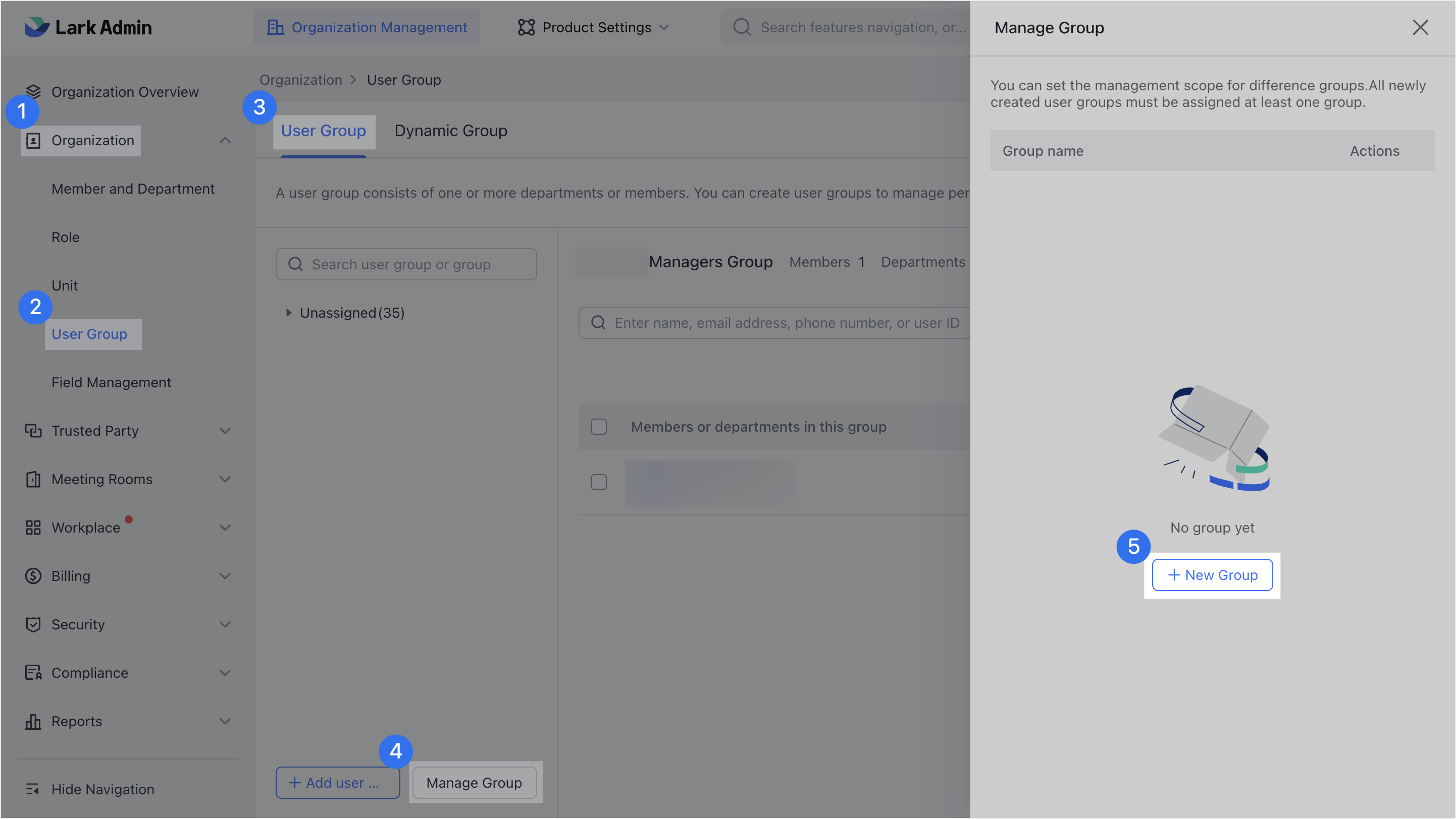 Admin | Manage user groups