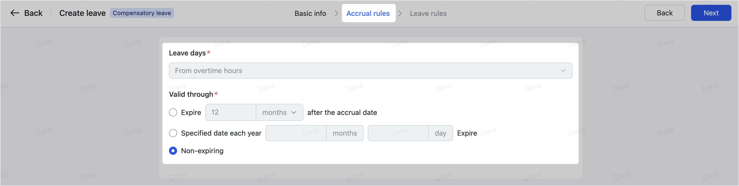 Admin | Configure leave type and rules