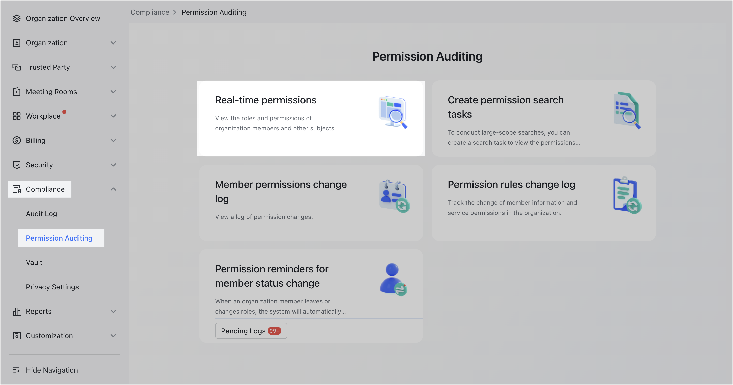 Admin | View and audit member permissions
