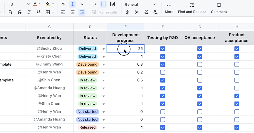 Change the number format in Sheets