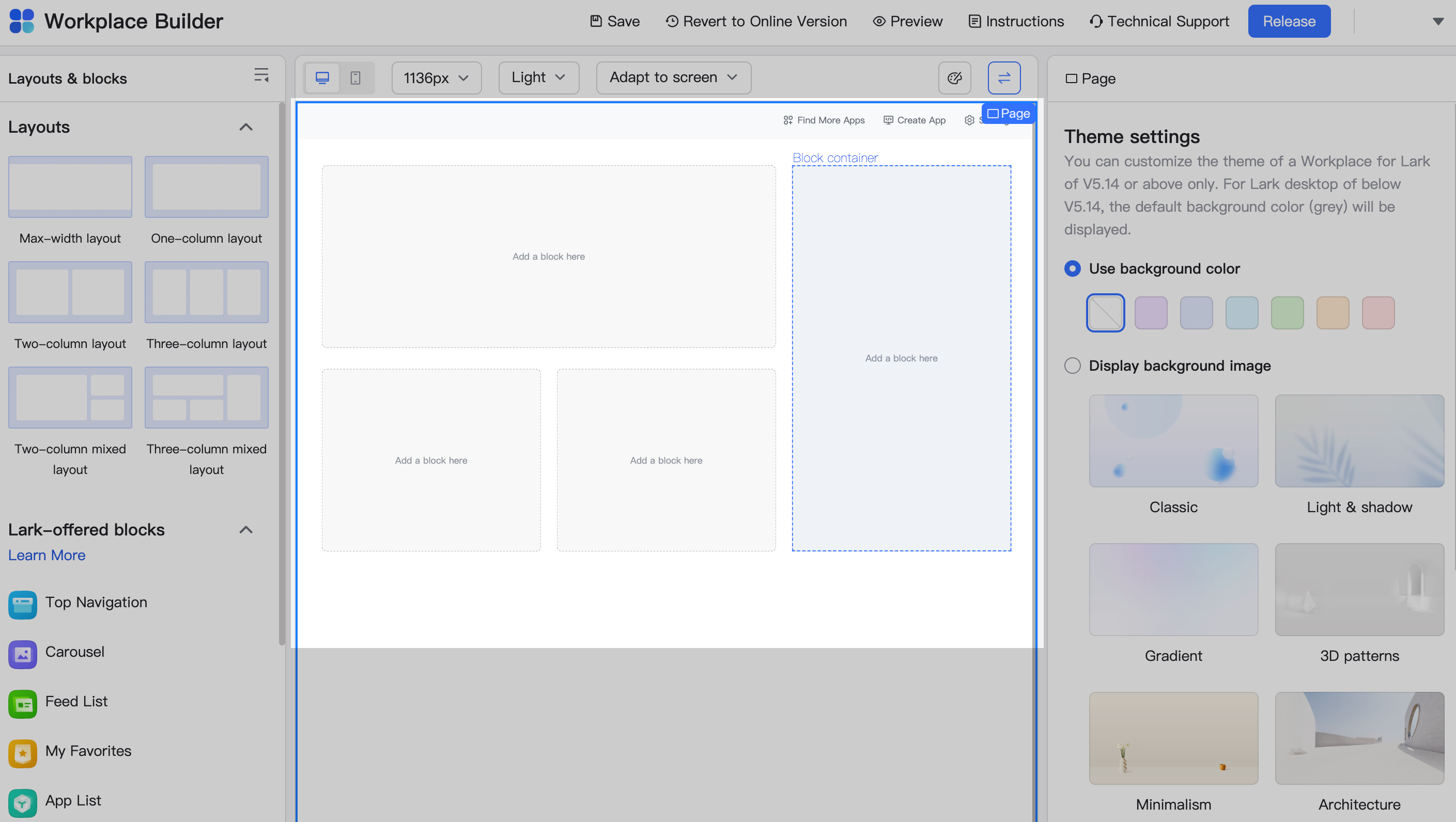 Checklist for building a Custom Workplace