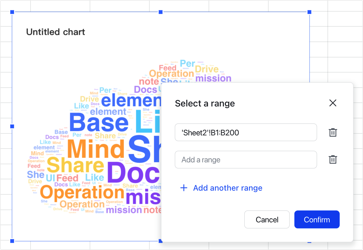 Use word clouds in Sheets