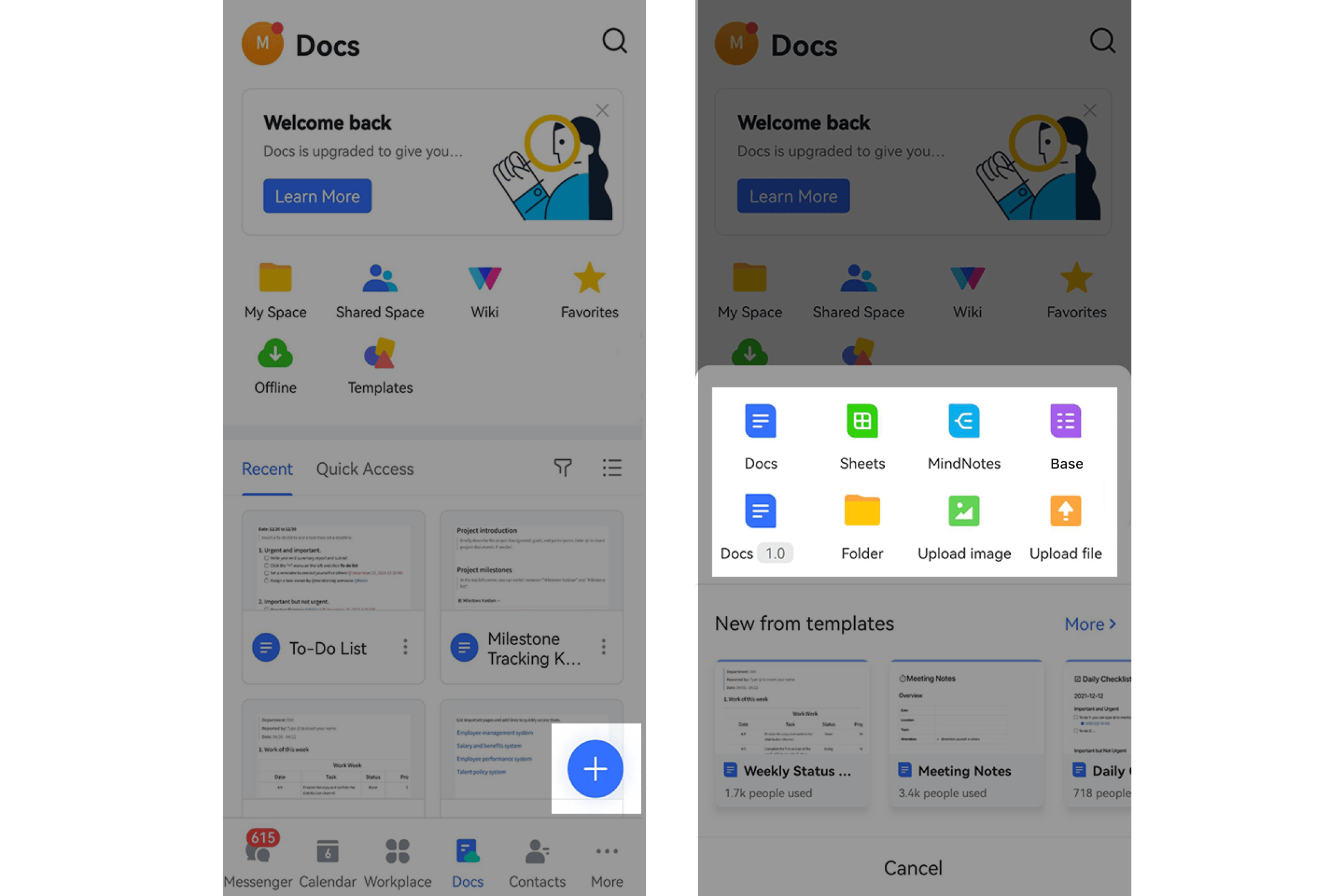 Create Docs and folders