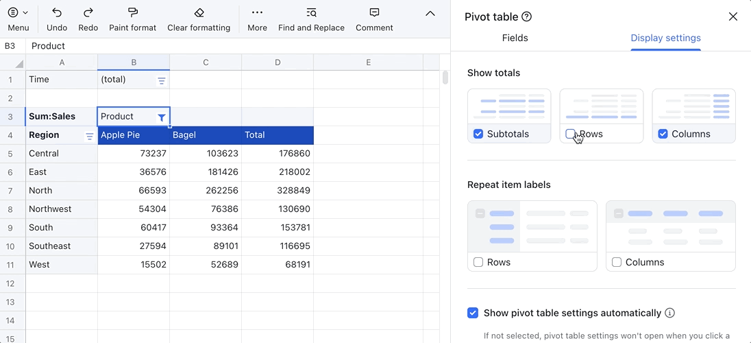 Create and use pivot tables