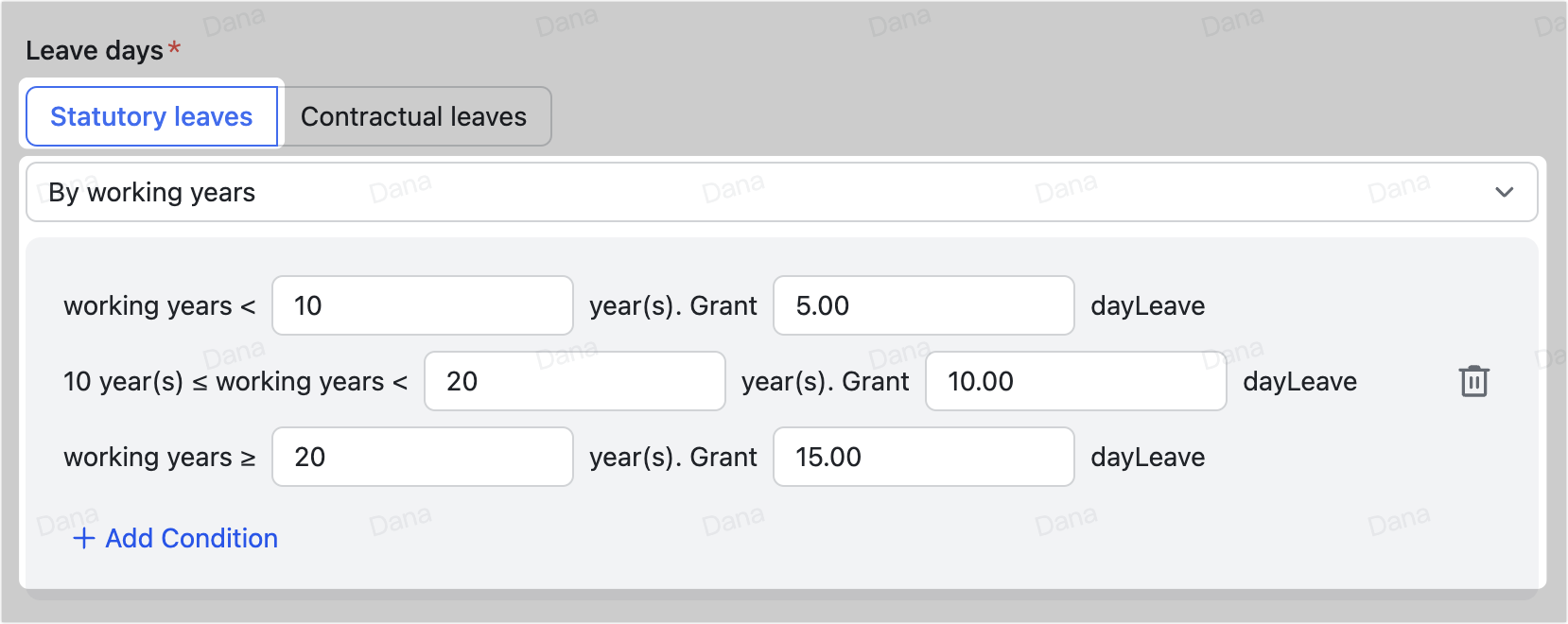 Admin | Configure leave type and rules