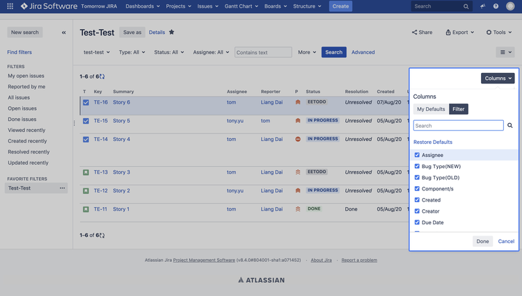 Menyisipkan Filter Jira ke dalam Docs