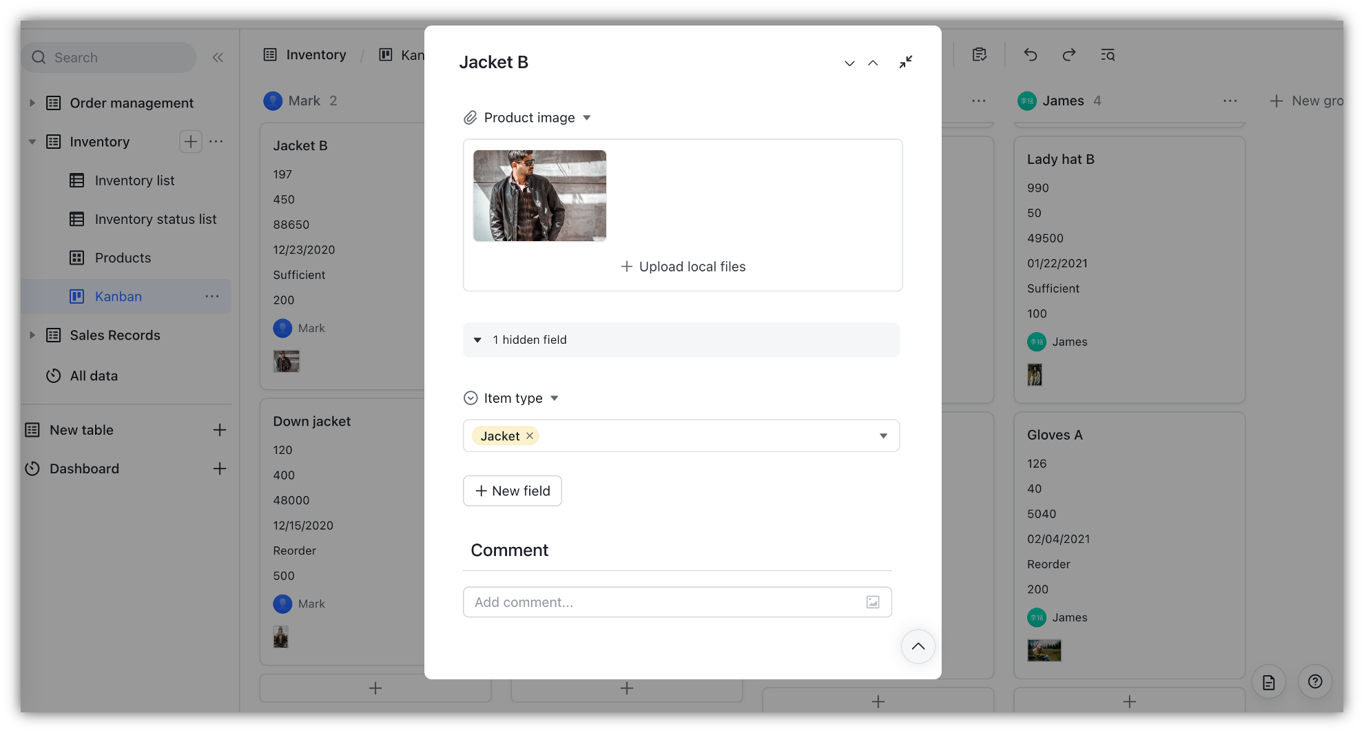 Use the numbering field in Base