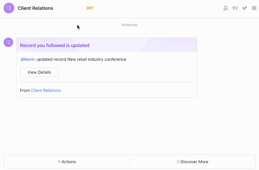 Follow a record in Base