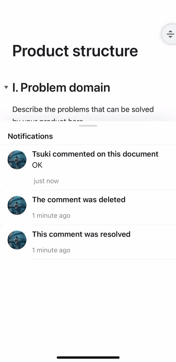 Use Current notifications in Docs