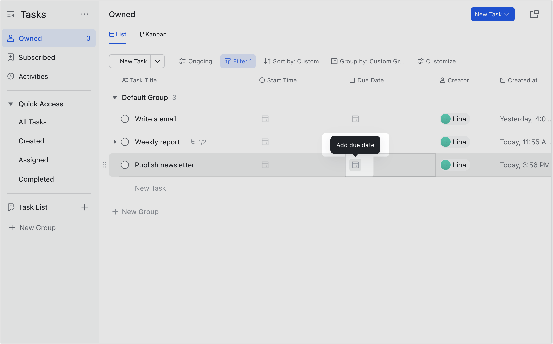 Create and manage recurring tasks