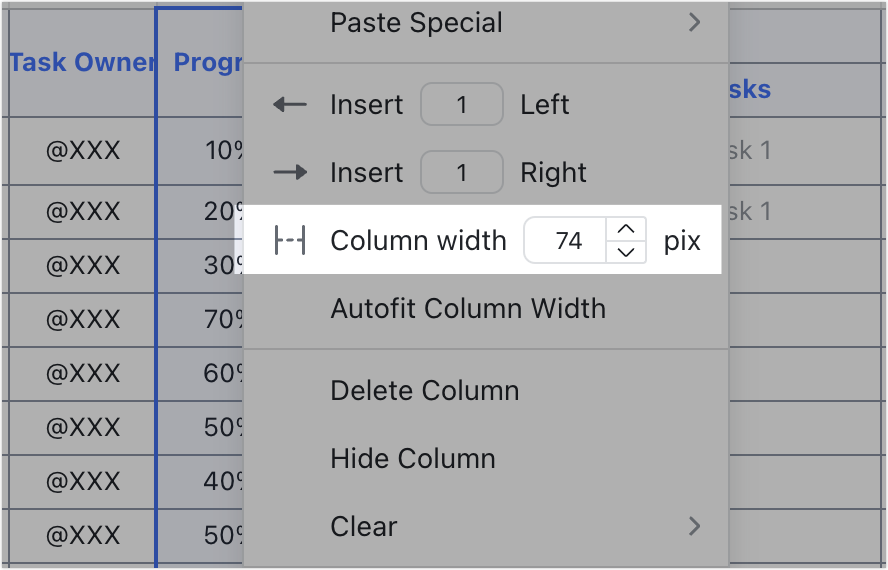 Adjust row height and column width in Sheets Adjust row height and column width in Sheets