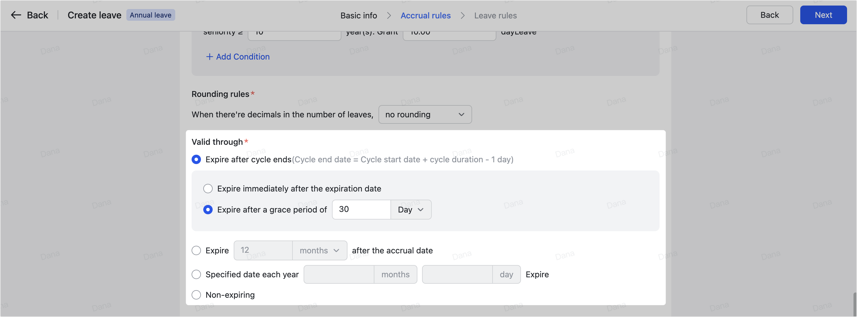 Admin | Configure leave type and rules