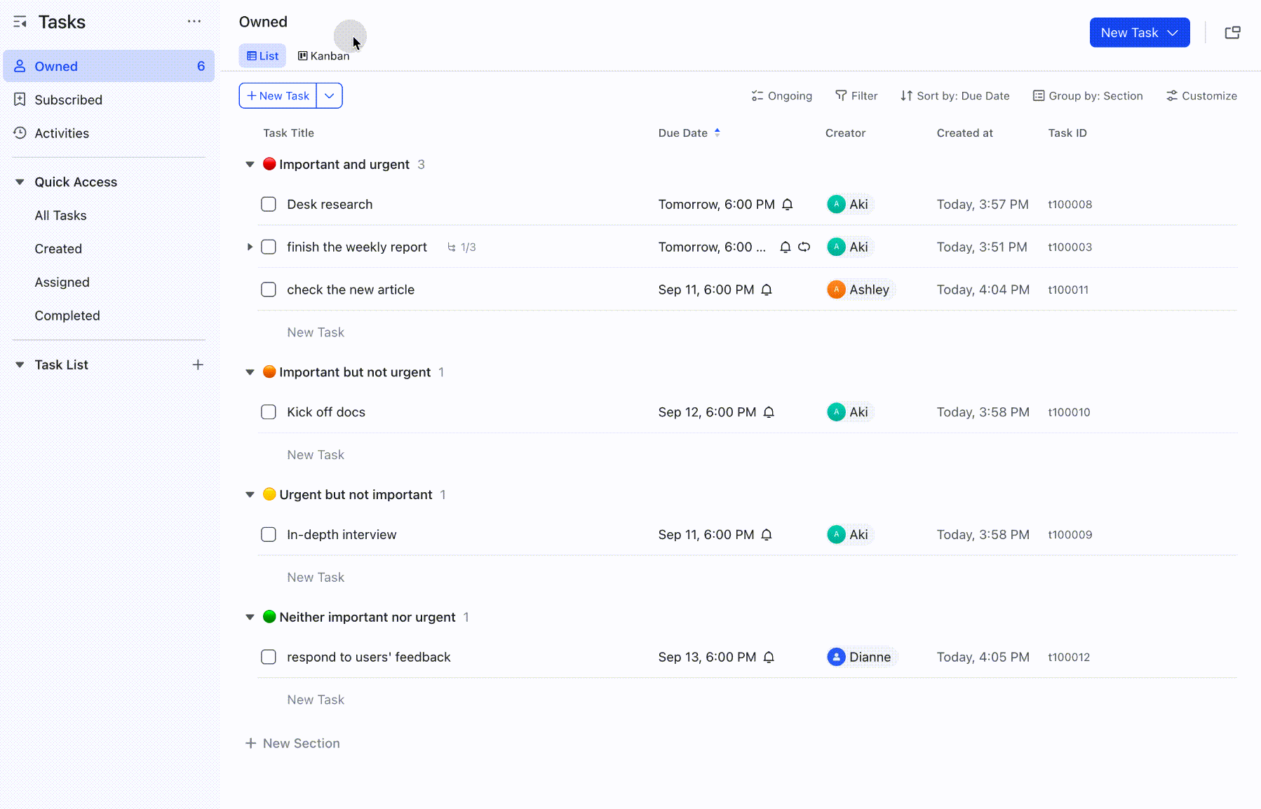 Get started with Tasks