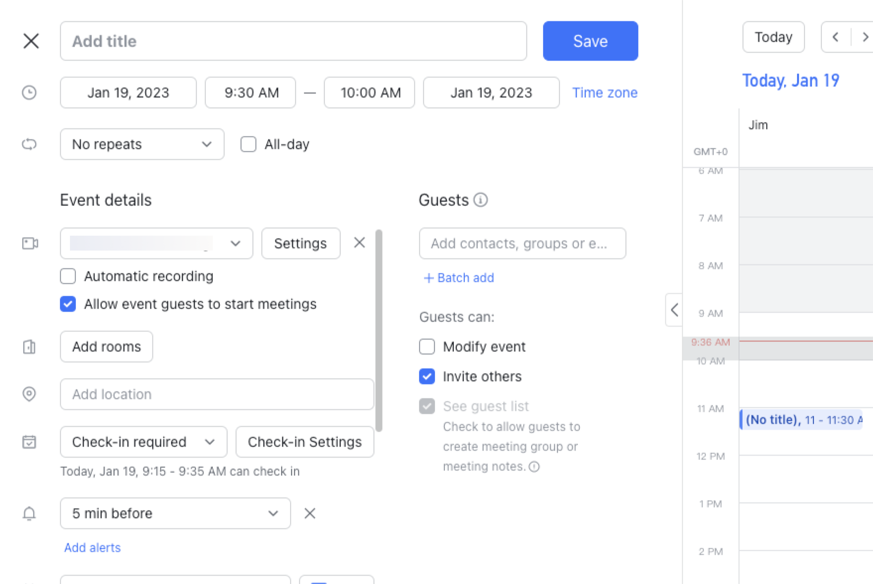 Use check-in for events