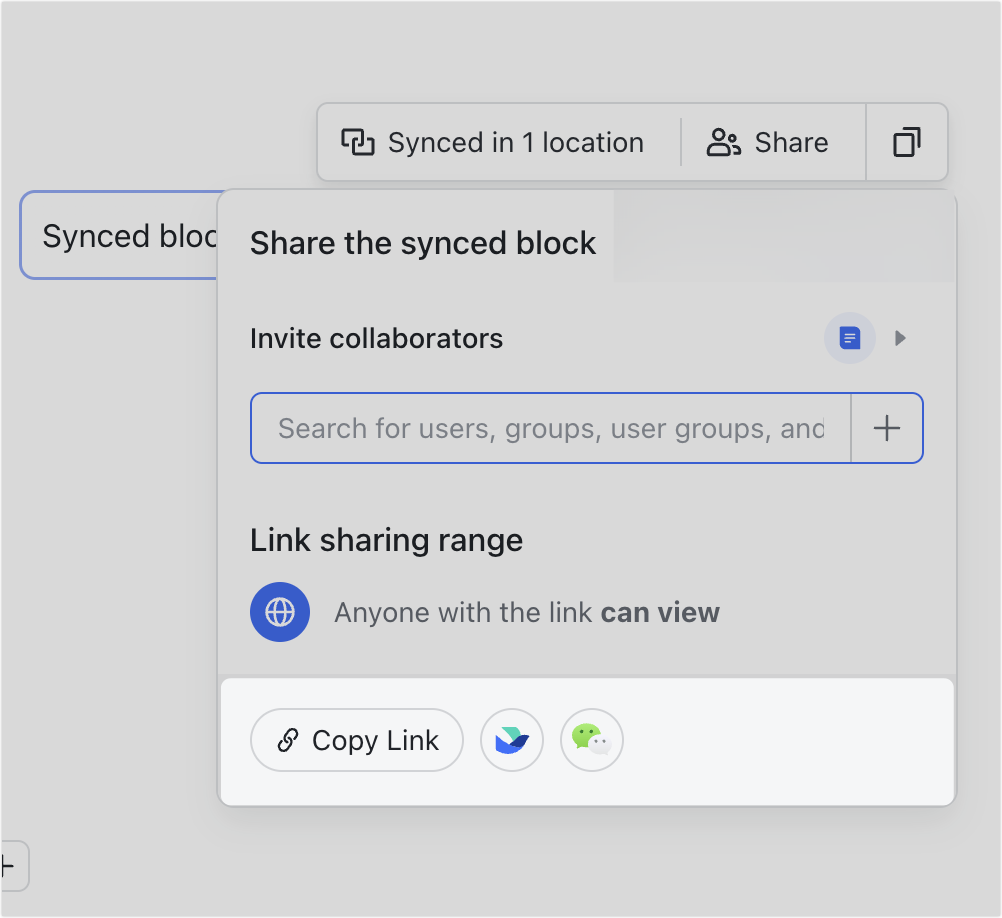 Use synced blocks in Docs