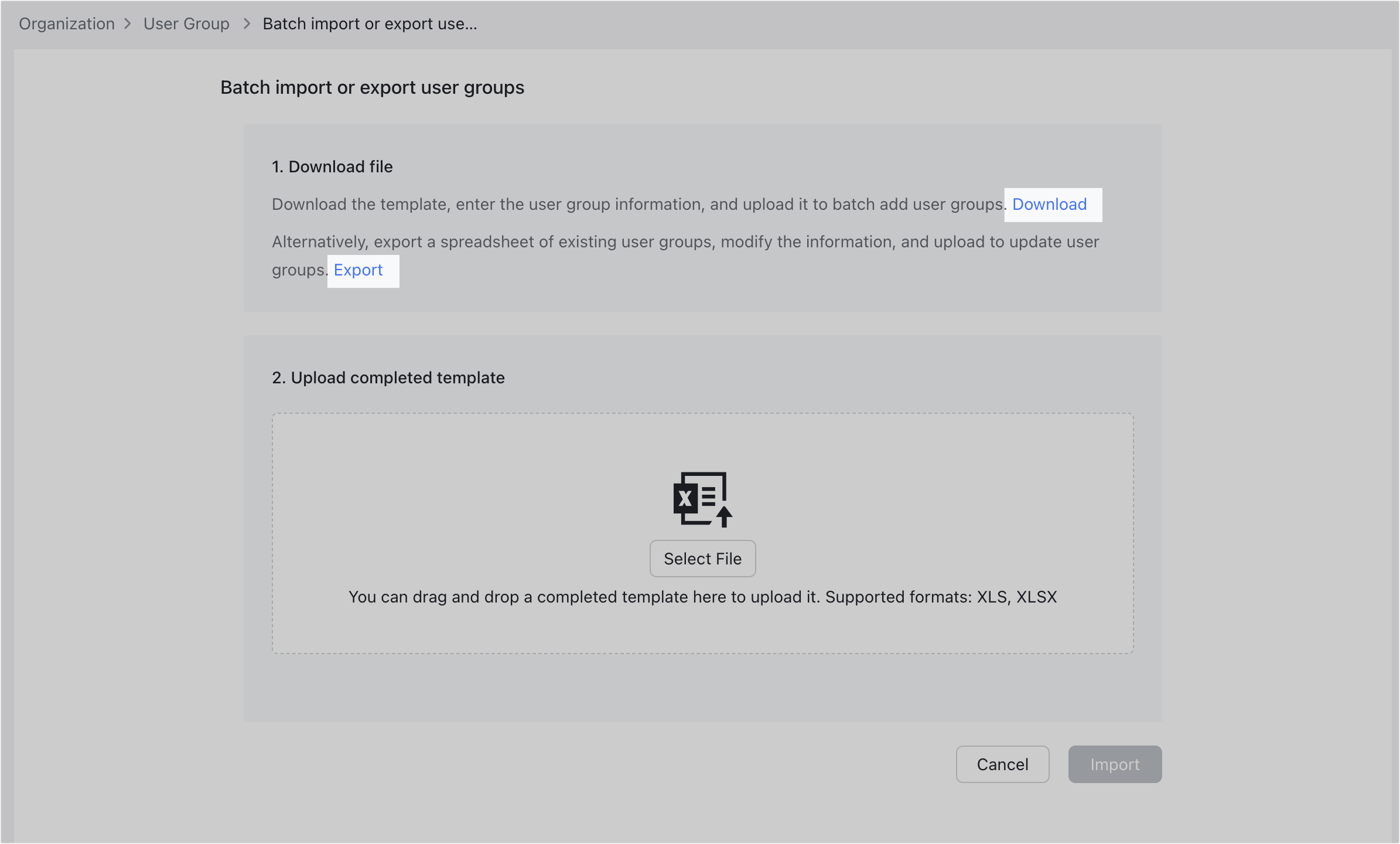 Admin | Manage user groups