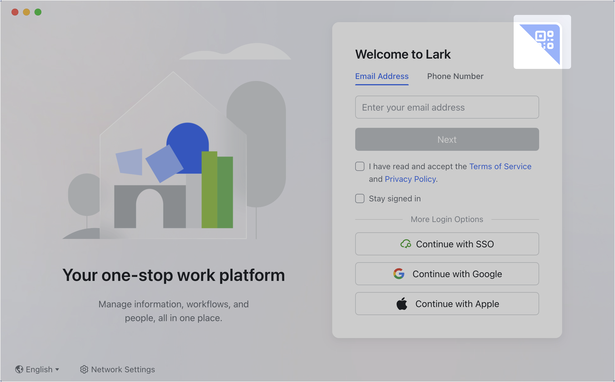 Log in and log out of your Lark account