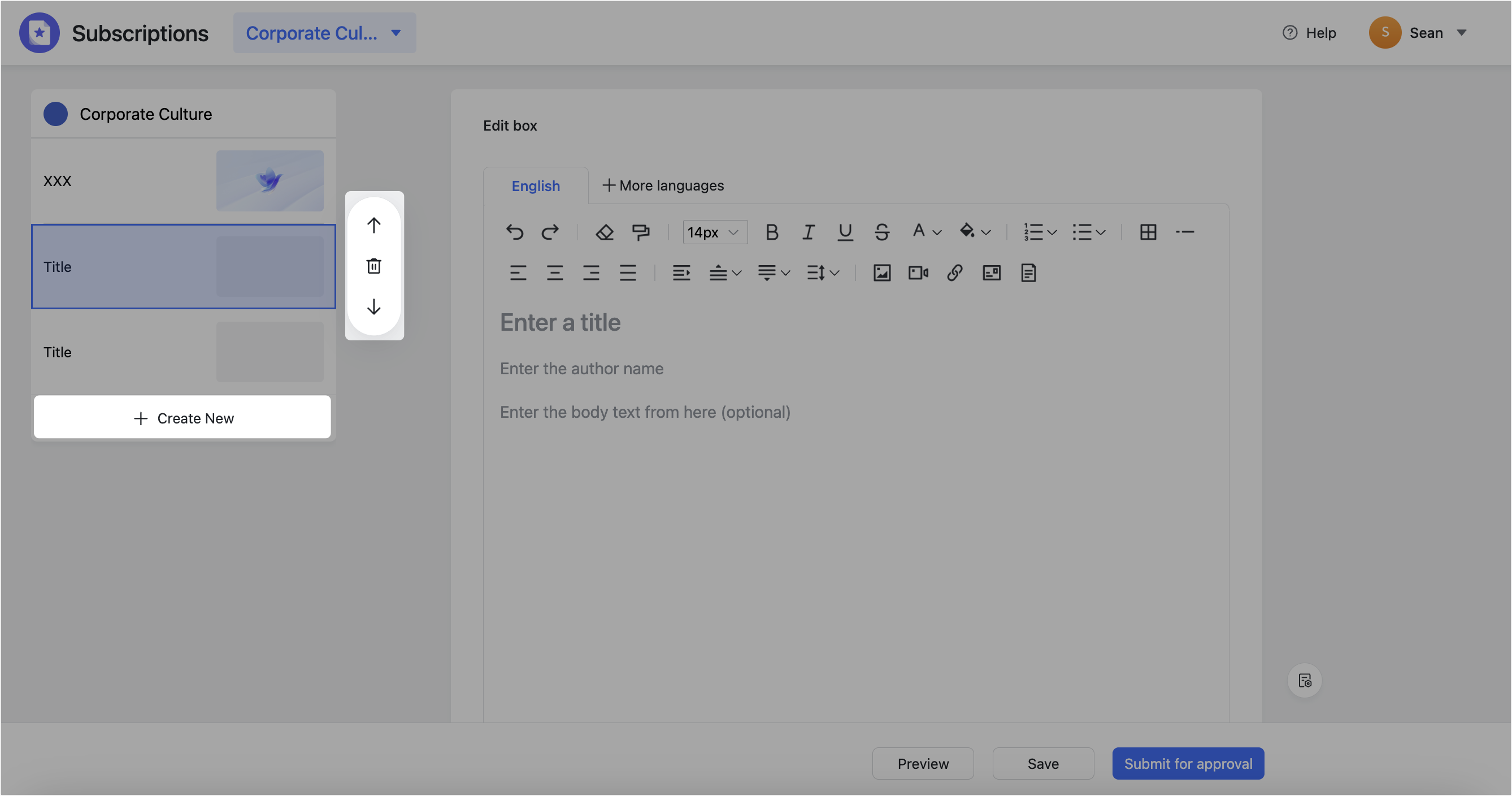 Create and send Subscriptions content