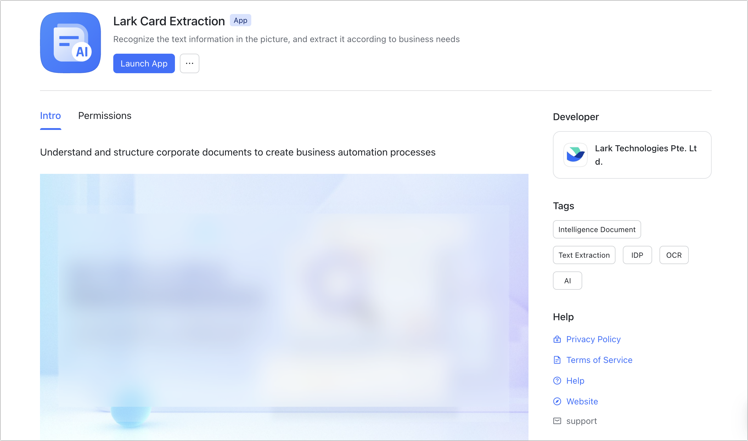 Use the Lark Card Extraction app