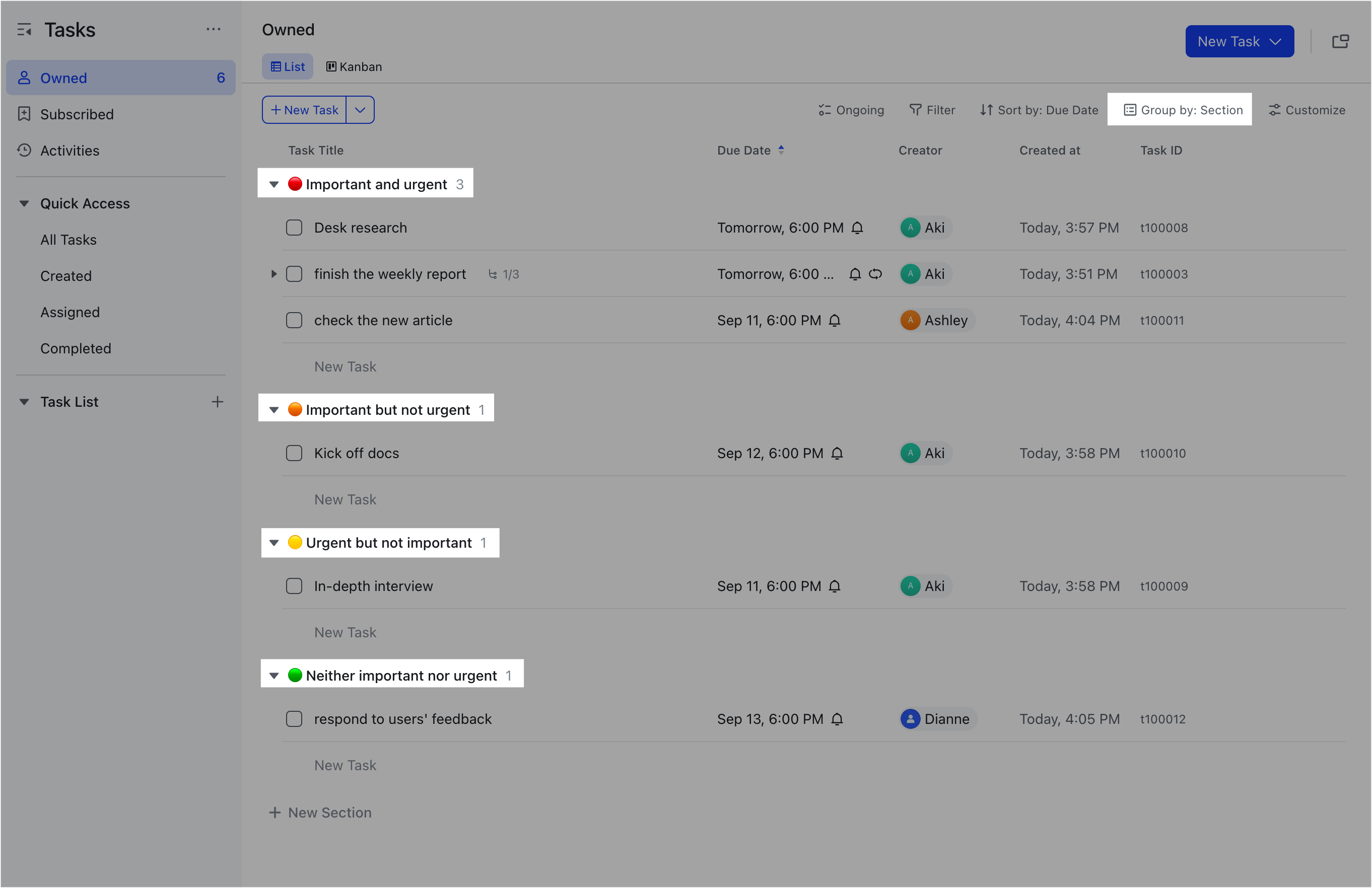 Get started with Tasks