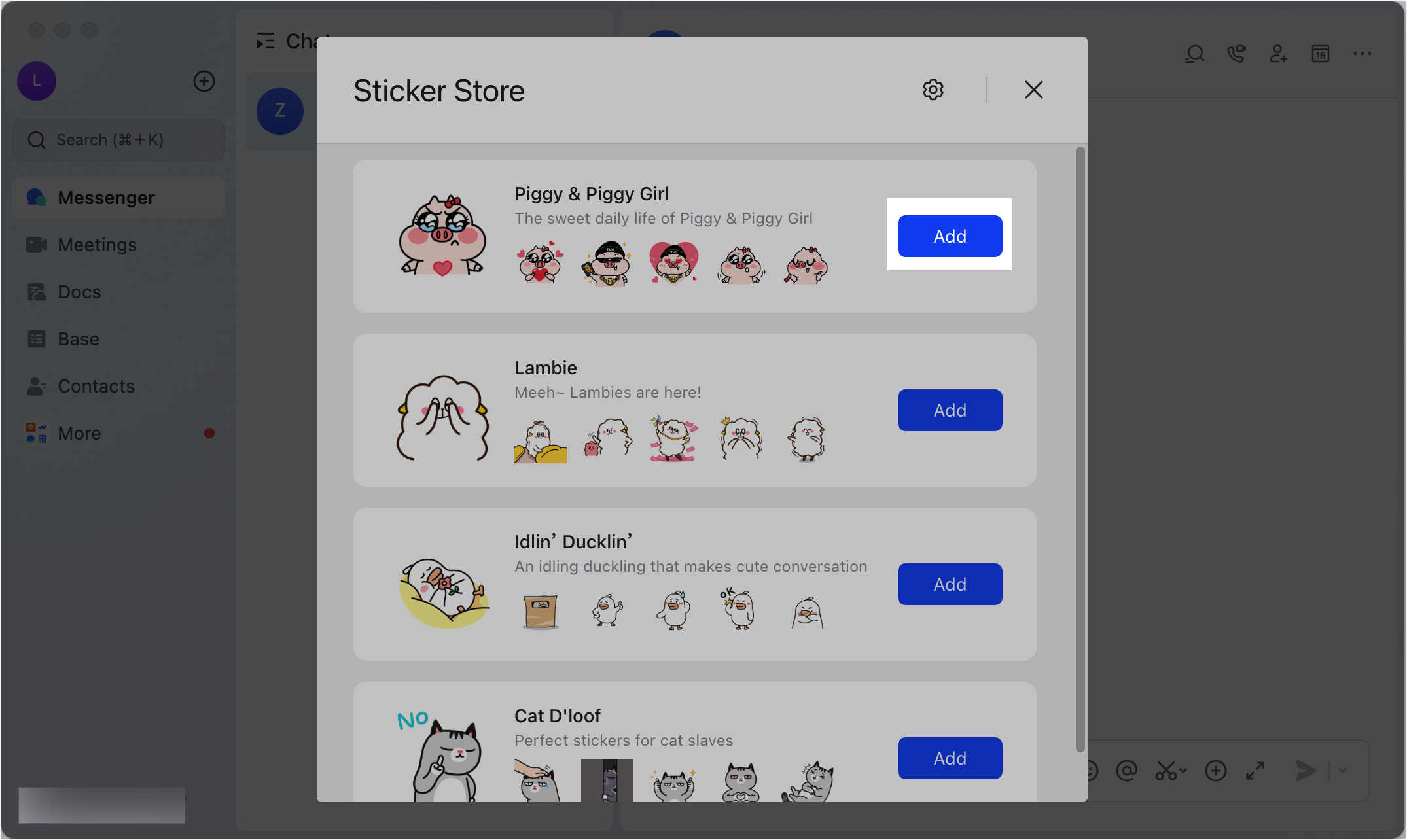 Add sticker packs from the Sticker Store