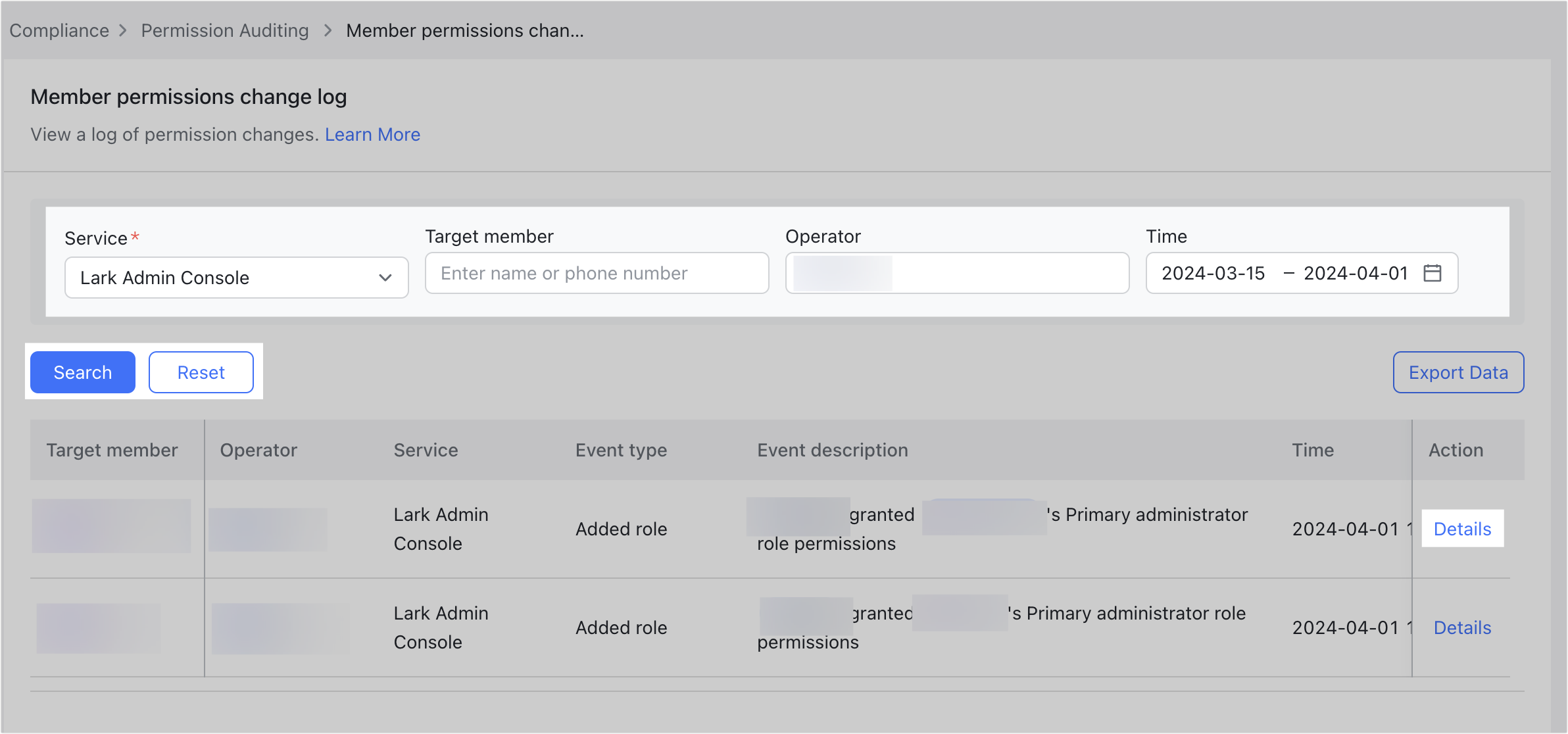 Admin | View and audit member permissions