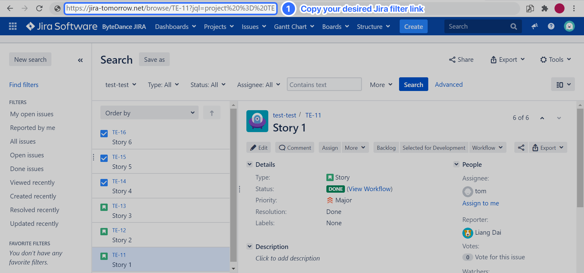 Menyisipkan Filter Jira ke dalam Docs