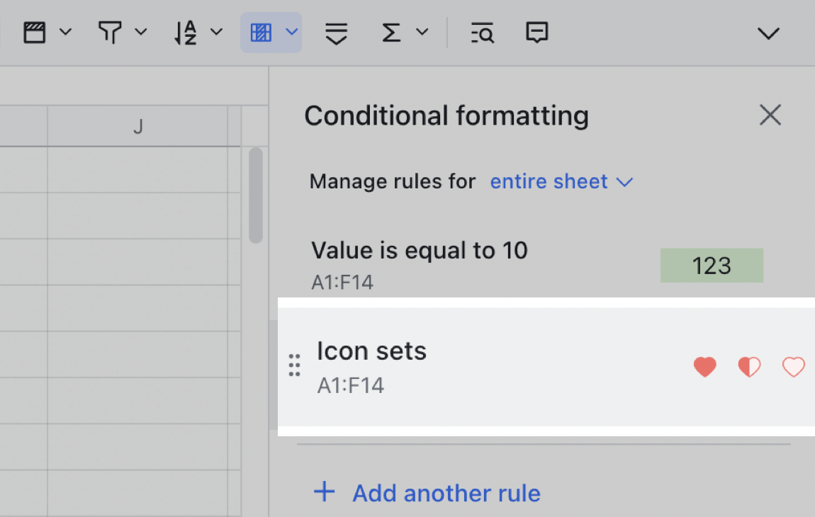 Use conditional formatting in Sheets