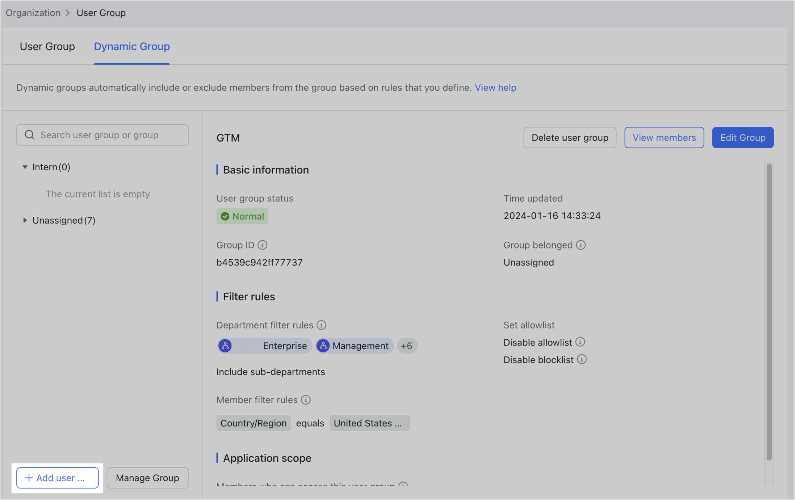 Admin | Configure dynamic groups