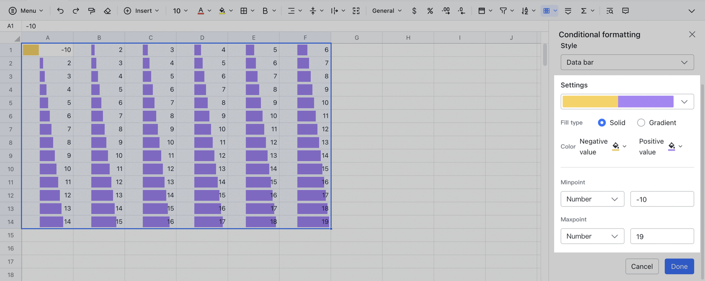 Use conditional formatting in Sheets