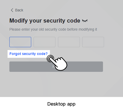 Set or change security code