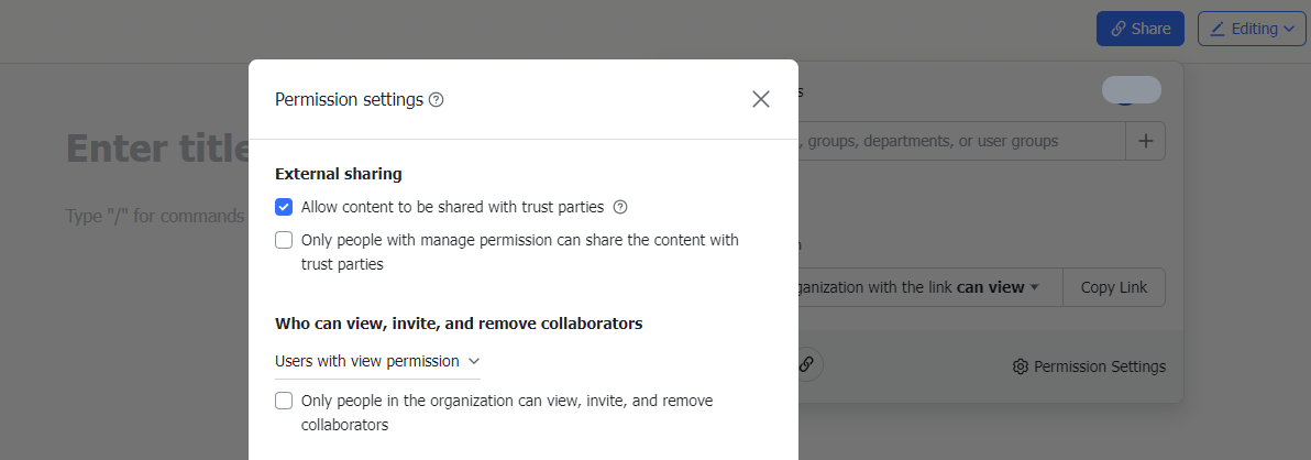 Admin | Configure Docs settings