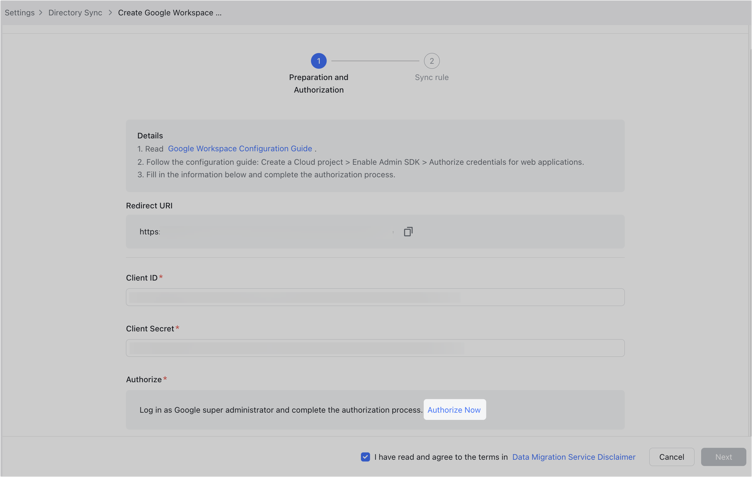 Admin | Sync directory from Google Workspace
