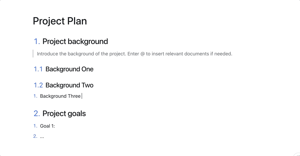 Set Headings To A Numbered List In Docs