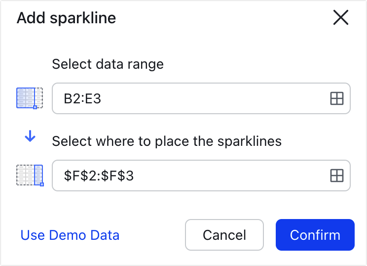 Use sparklines in Sheets