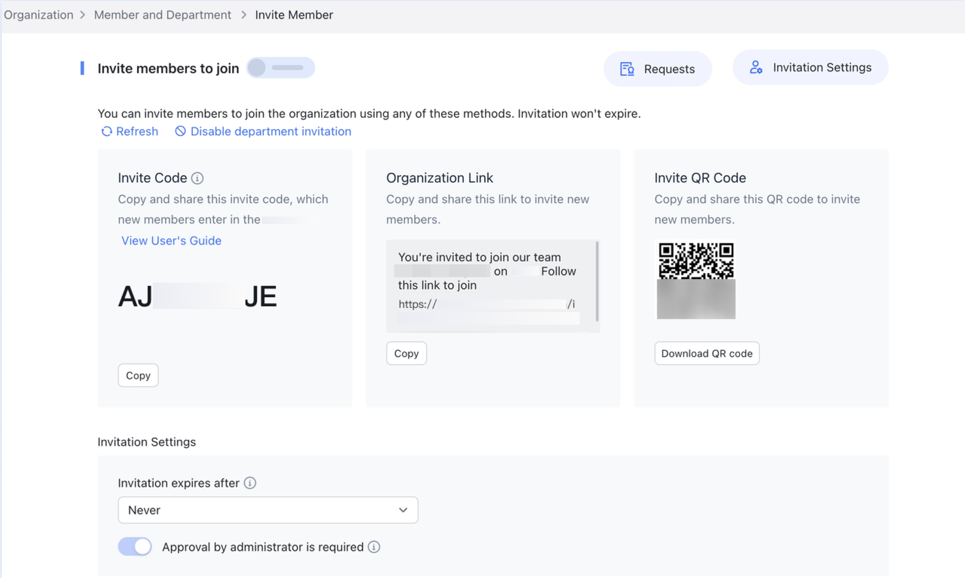 Admin | Invite or add members to your organization