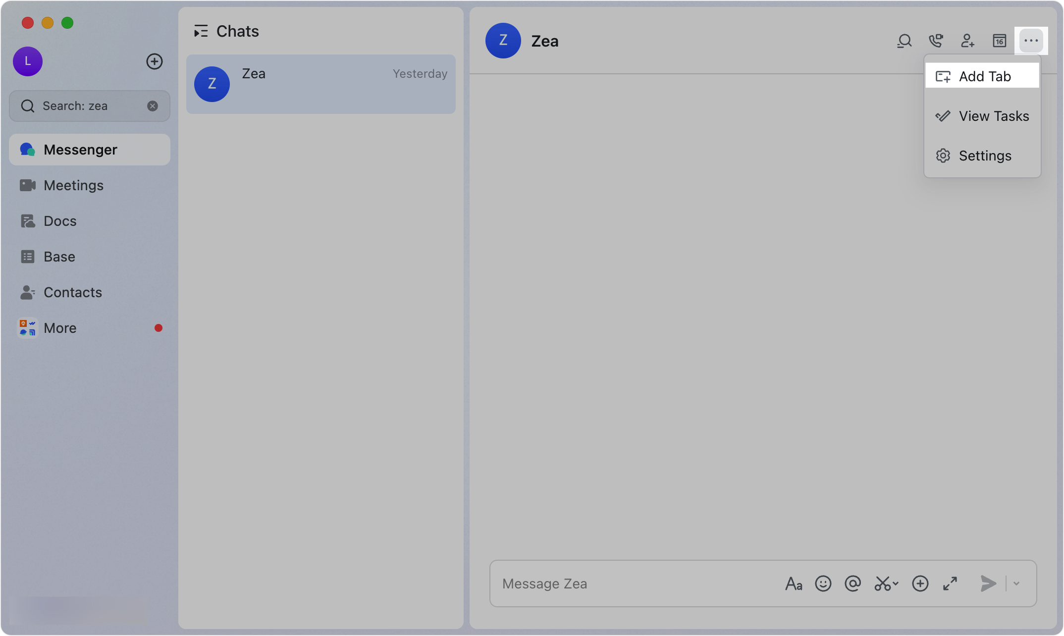 Use tabs in chats