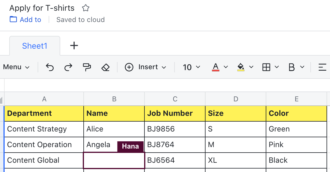 Use Lark Sheets to collect and manage data