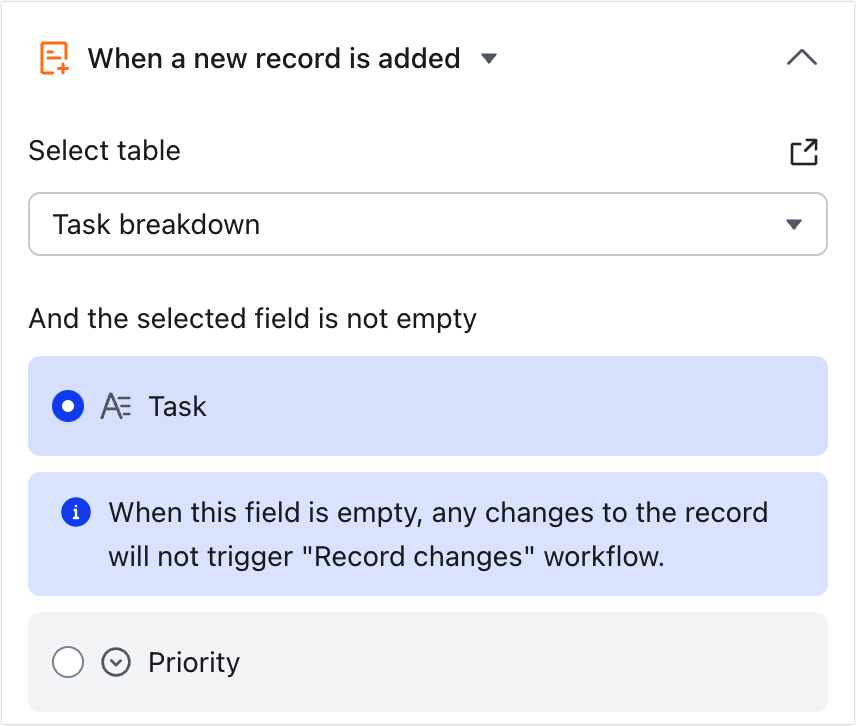 Triggers and actions for automated workflows