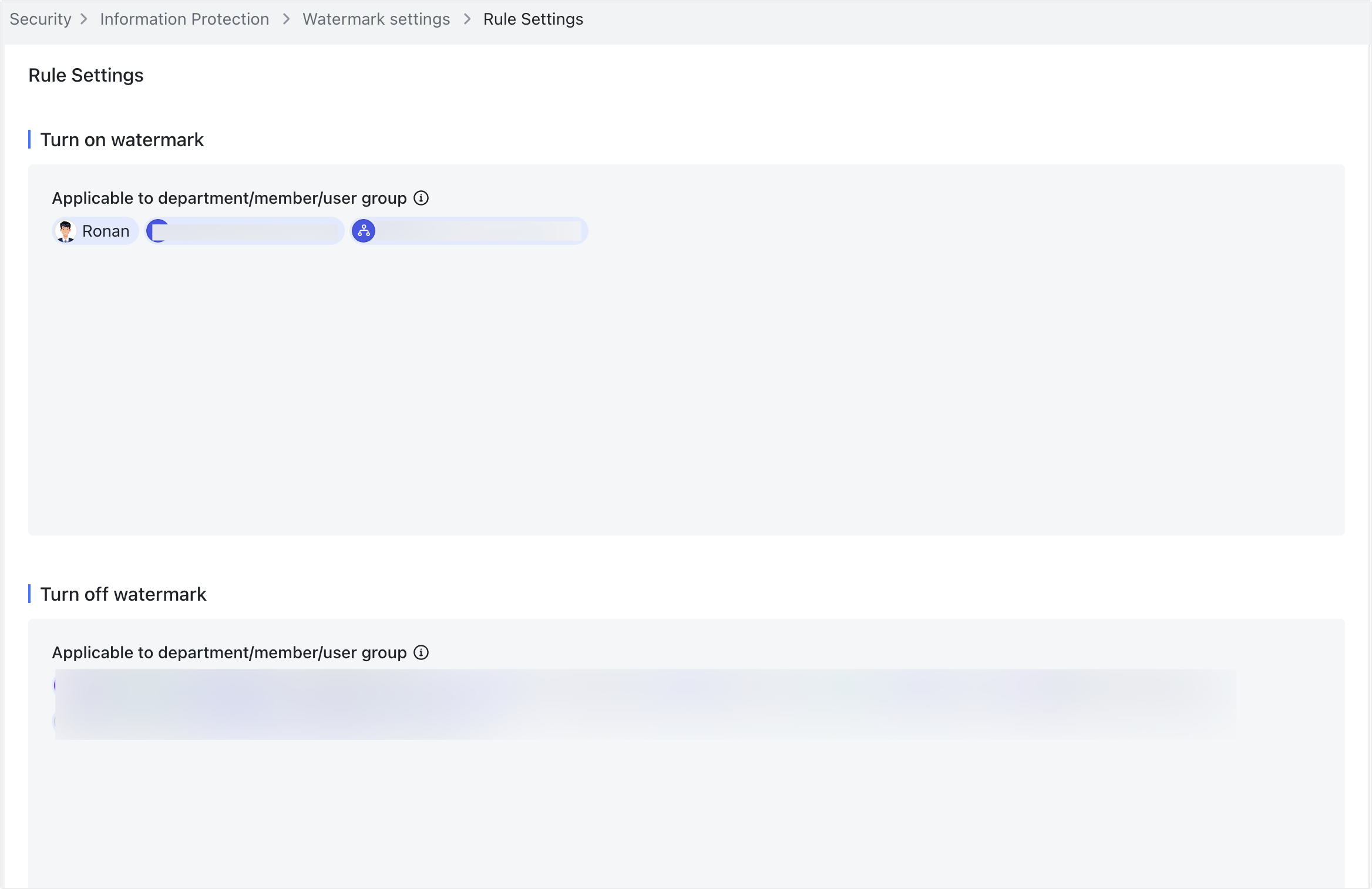 Admin | Set watermarks based on the organizational structure