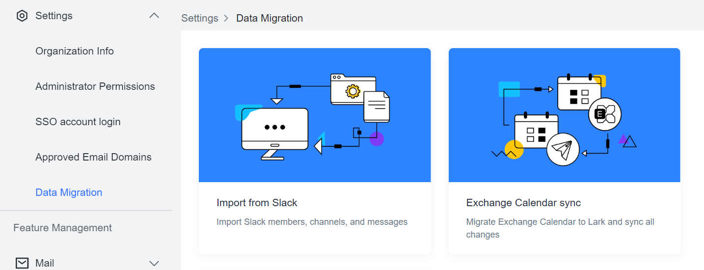 Import data from Slack to Lark